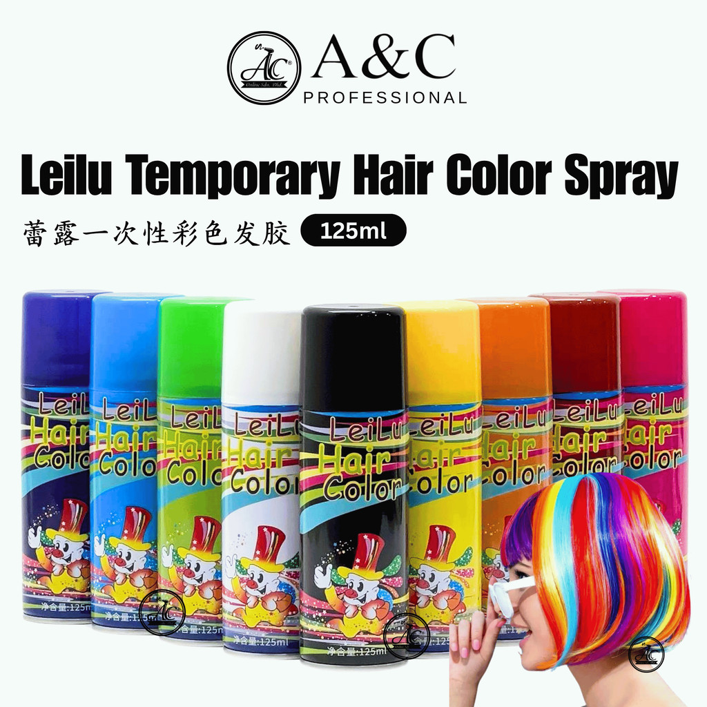 Leilu Hair Colour Spray 125ml Black Colour Hair Spray Temporary Hair ...