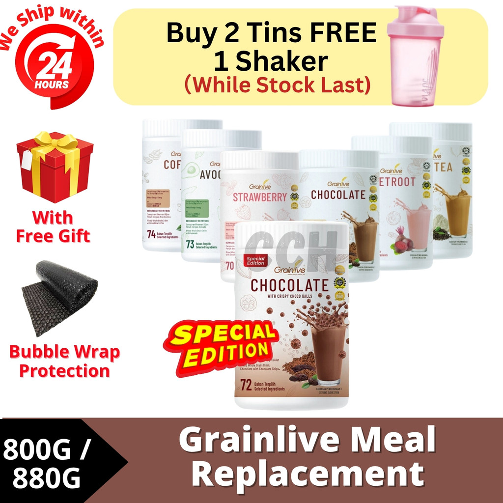Grainlive Meal replacement Chocolate/Avocado/Beetroot/ Coffee/Milk Tea/ choco w/crispy balls ...