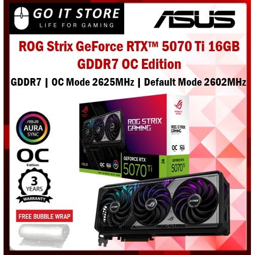 ASUS ROG Strix GeForce RTX 5070 Ti OC Edition 16GB GDDR7 GRAPHIC CARD ...