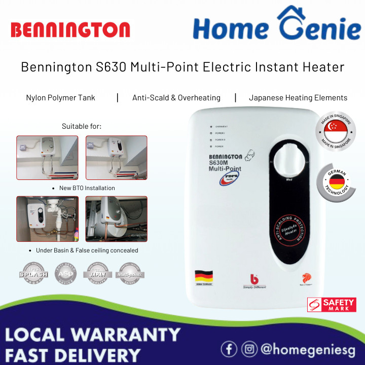 Bennington S630 Poylmer Tank Multipoint Electric Instant Water Heater ...
