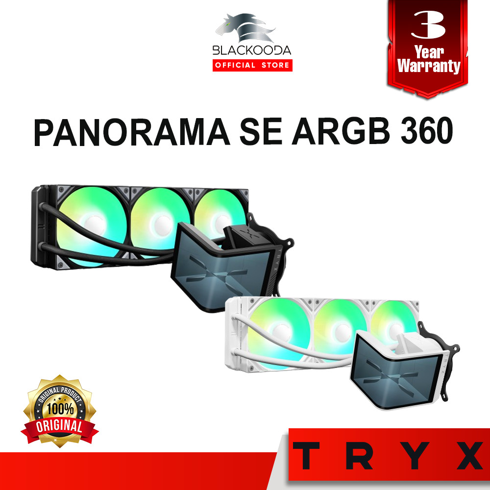 TRYX PANORAMA SE 360 ARGB AMOLED SCREEN LIQUID COOLER - BLACK / WHITE | Shopee Malaysia