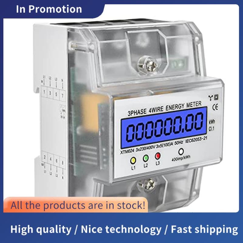 1 Piece 3 Phase 4P KWh Meter Energy Meter Digital Electric Power Meter ...