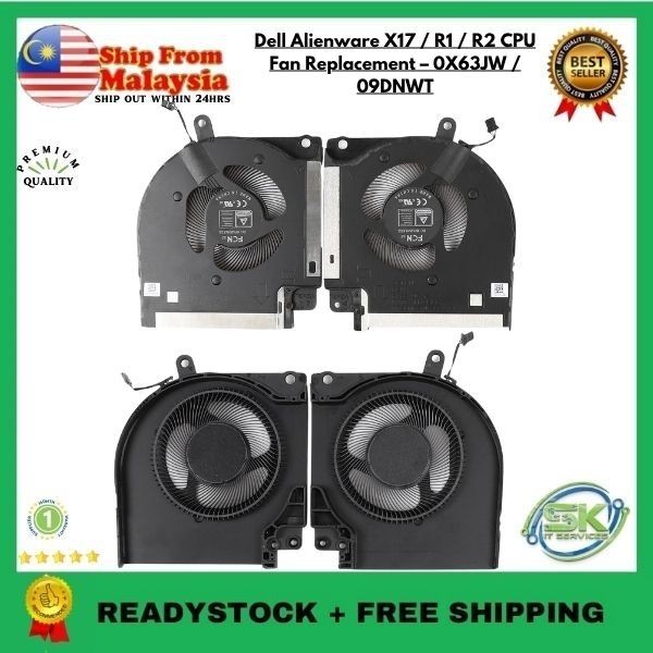 Dell Alienware X17 / R1 / R2 CPU Fan Replacement – 0X63JW / 09DNWT ...