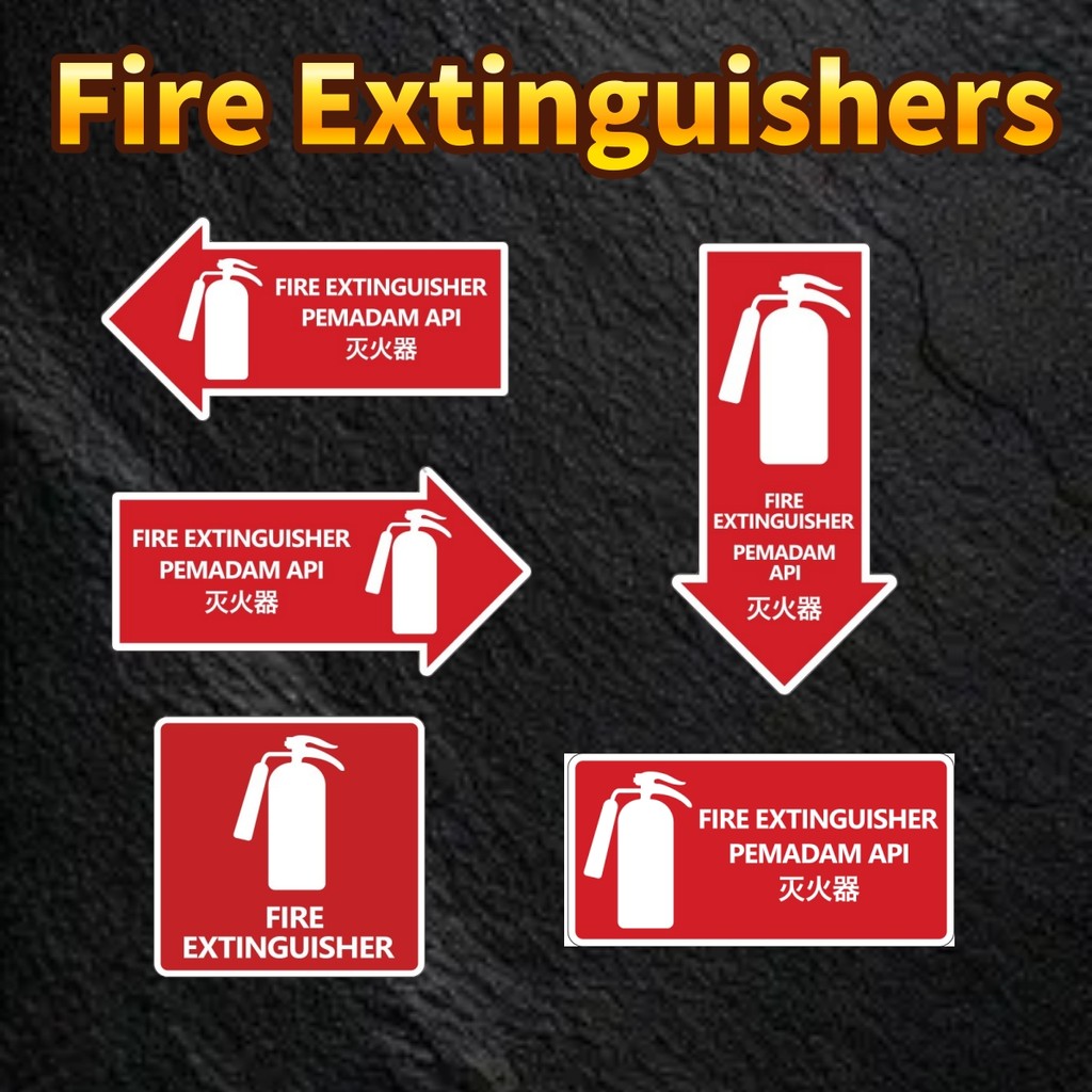 Fire Hydrant Fire Extinguisher Set Point Sticker Fire Sign Sticker PVC ...