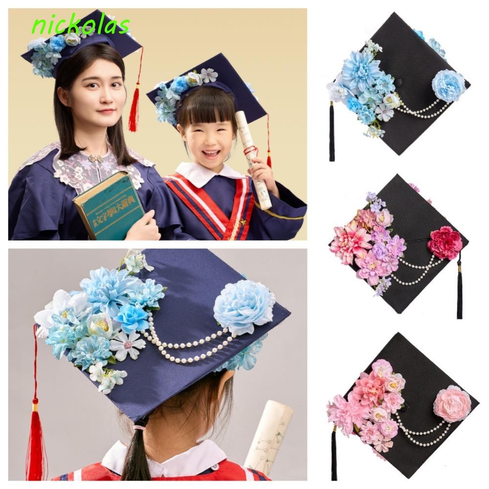 NICKOLAS Kids Academic Hat with Tassels, Bachelor Adjustable DIY ...