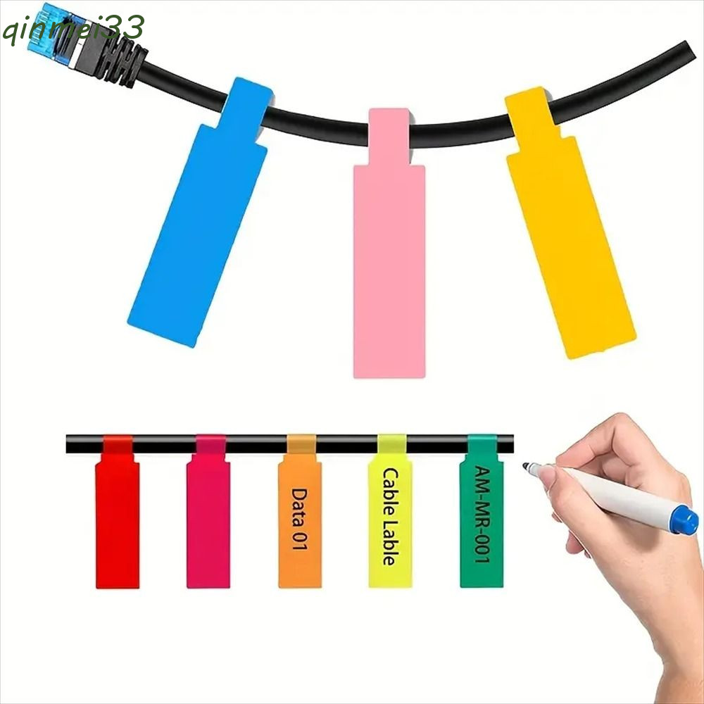 QINMEI Cord Labels Makers, Can Write On Handwriting Cable Labels Tags ...