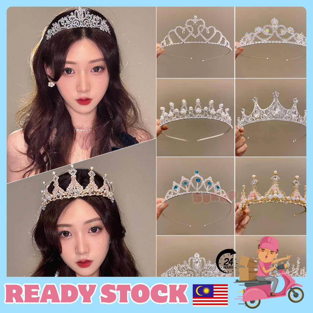 Crystal Crown Bridal Wedding MY ReadyStock Tunang Nikah Marriage Tiara ...