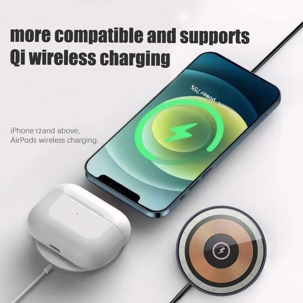 Magnetic Dual-Head Wireless Charger (Type-C+USB), Fast Charging for ...