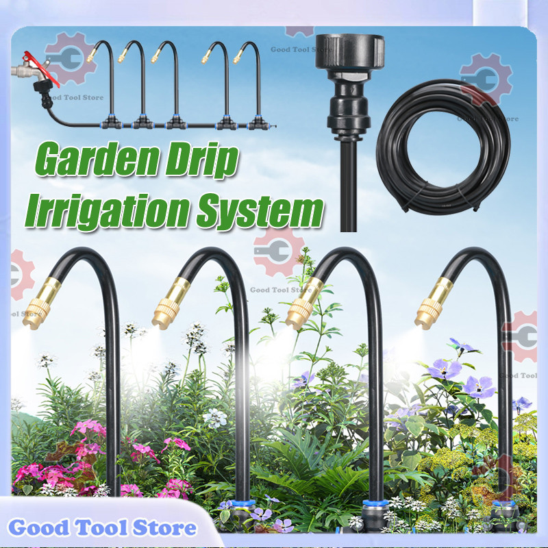 DIY Garden Micro Drip Irrigation System Plant Flower Watering Kit Siram ...