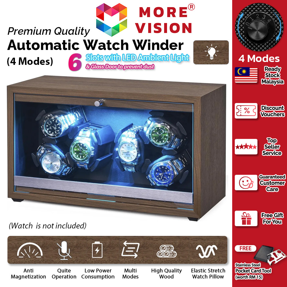 Watch Winder Box for Automatic Watches Double Winders Quiet Japanese ...