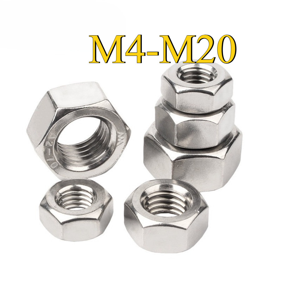 Hex Nut Stainless Steel 304/Hexagon Benang terbalik Nut M4-M20 (YMH1-YL-MY-1) | Shopee Malaysia