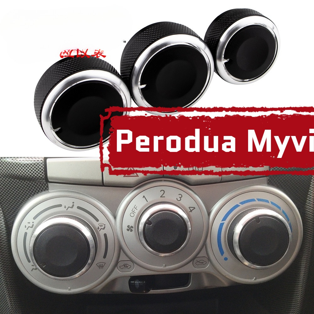 3pcs Aluminium Alloy Perodua Myvi Aircond Knob 1st Gen 2005-2010 ( Plug ...