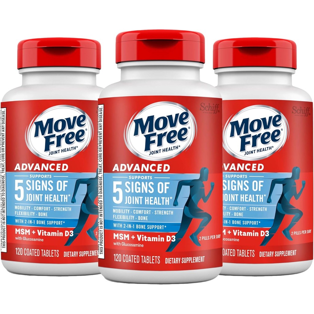 Move Free Advanced Glucosamine Chondroitin MSM + Vitamin D3 Joint ...
