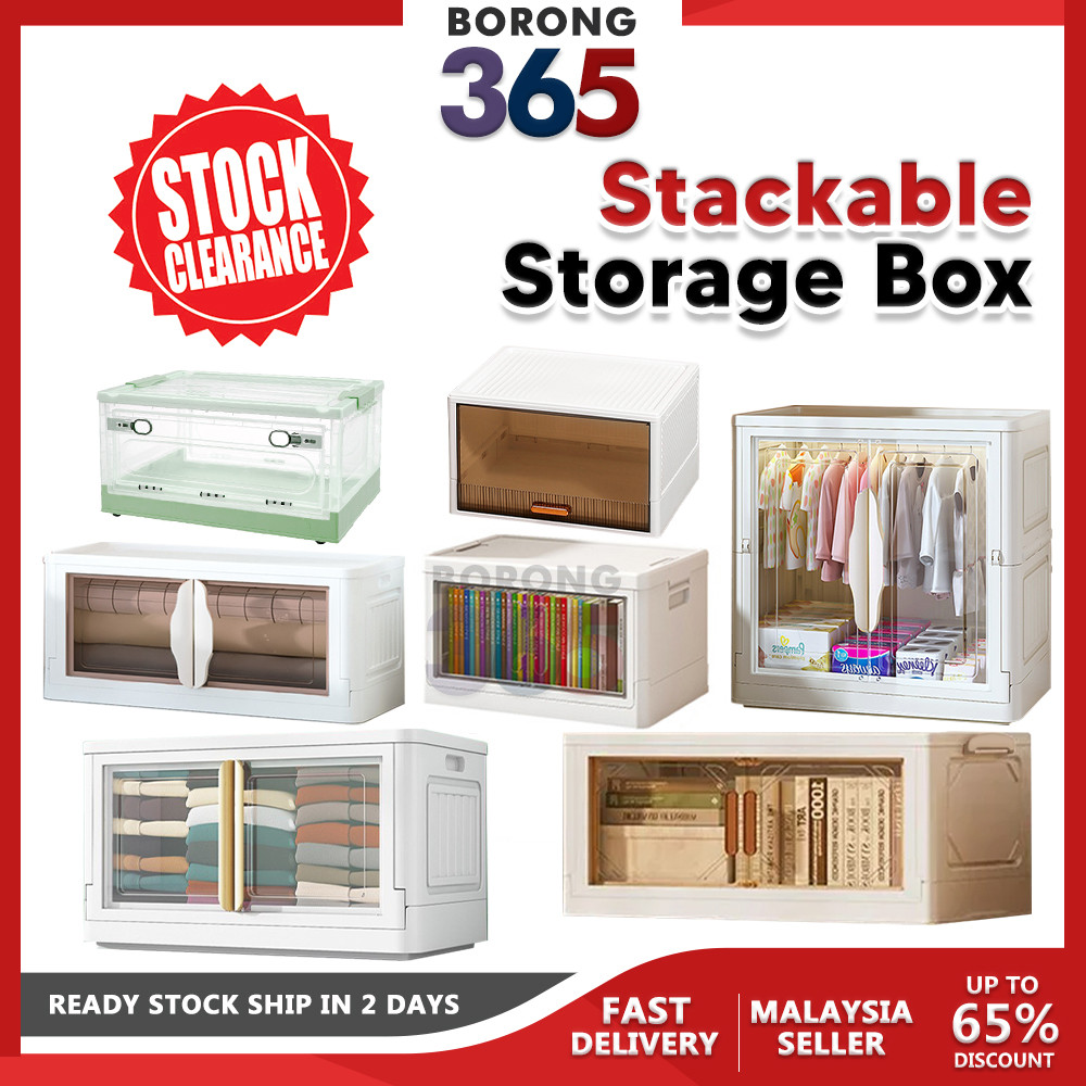 [HARGA RUNTUH] Borong365 1 Tier Stackable Storage Box Clothes Organizer ...