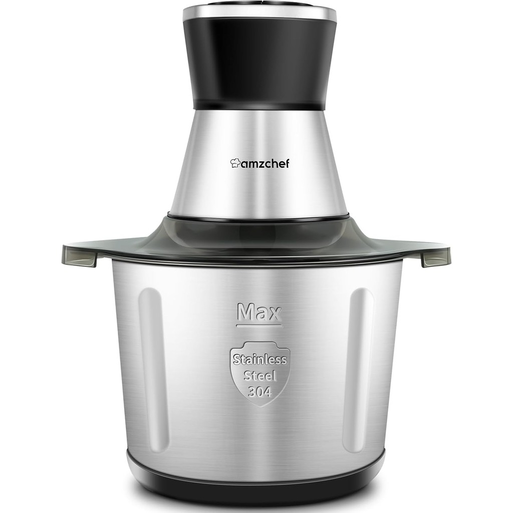 AMZCHEF Powerful Food Chopper Electric with S/S Bowl (12 Cup) & 2 Speed ...