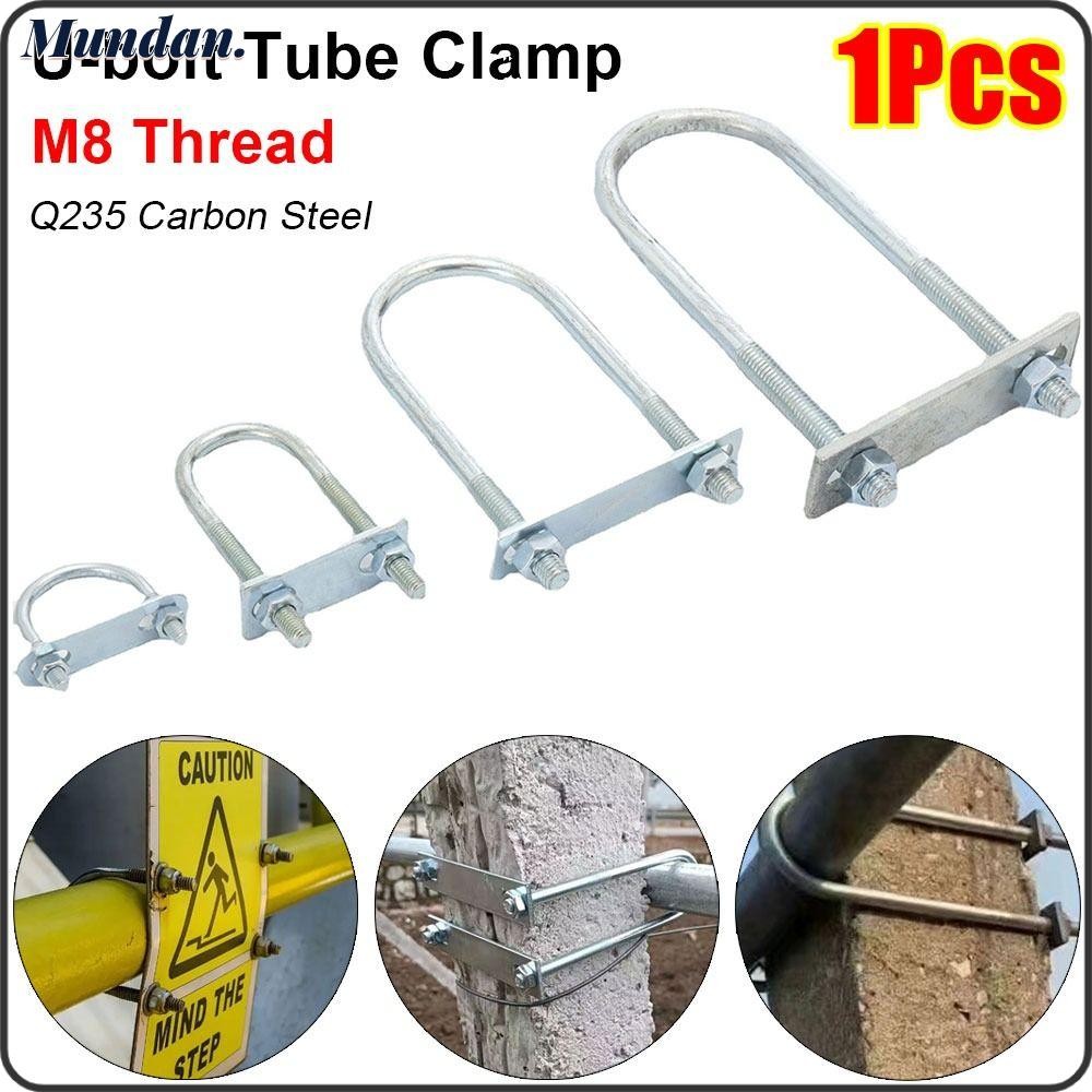 MUNDAN 1Pcs M8 Round Tube Clamp, With Baffle Screws Pipe U-clamp ...