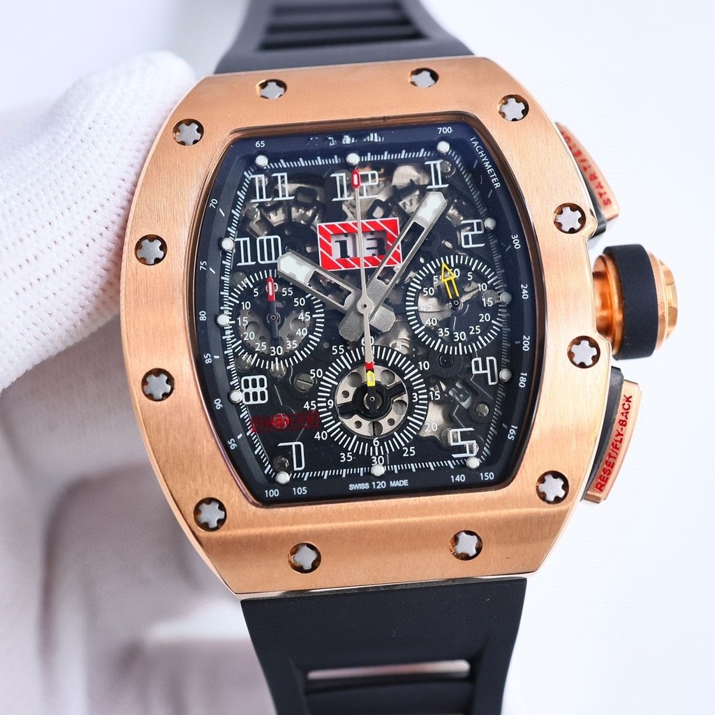 1: 1Richard Mille Hollow Barrel Shape Automatic Mechanical Men's Watch ...