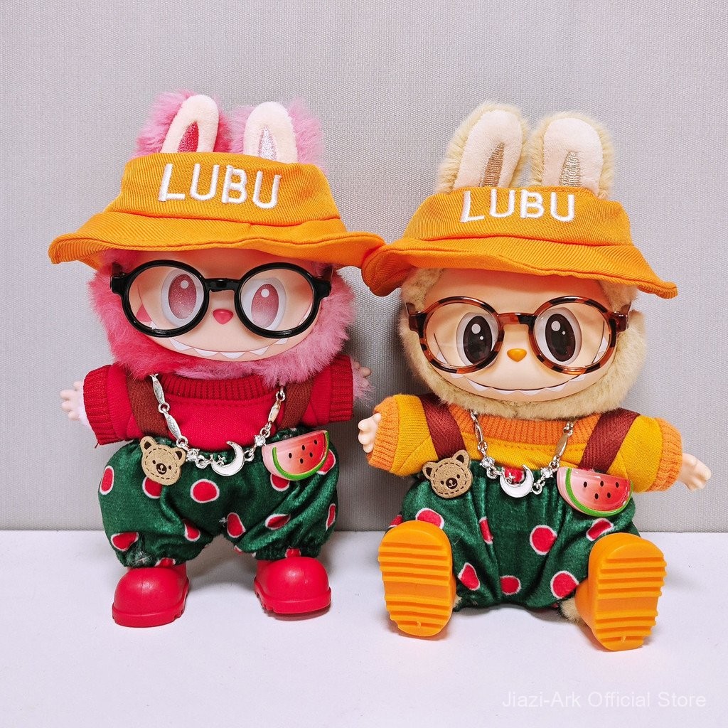 Labubu watermelon pantsuit | necklace&leopard scanning mirror | 15-17cm ...