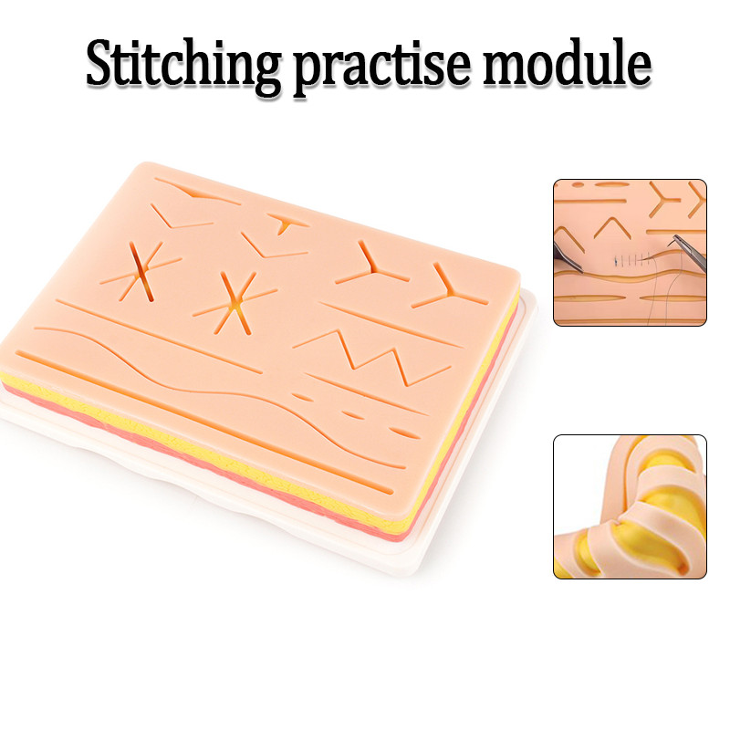 Suture Practice Pad Silicone Skin Operate Traumatic Suturing Training ...