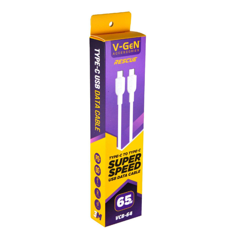 V-GeN VCB-64 USB Type C To Type C Super Speed PD65W QC4.0+ Fast ...