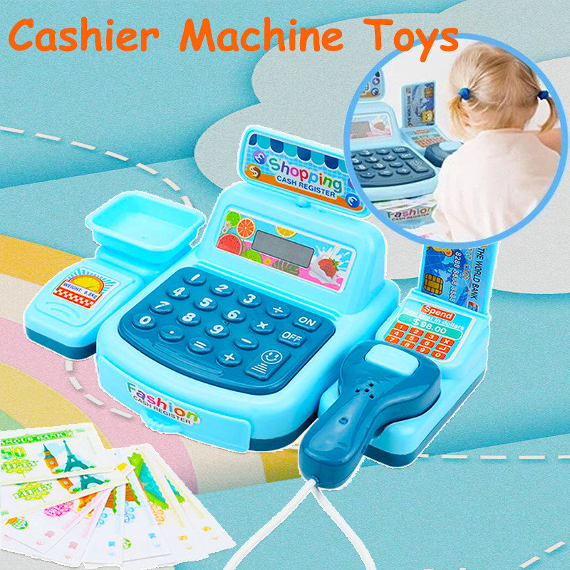 CASHIER MACHINE TOYS Supermarket Cash Simulated Scan Register Pretend ...
