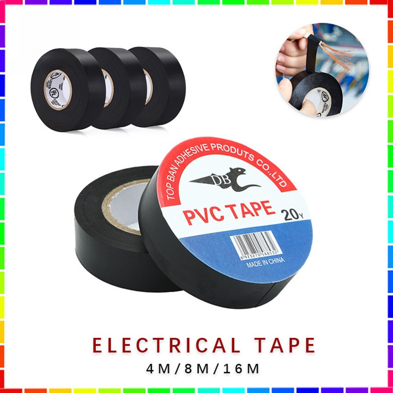 Electrical Tape 1.8cm*4M/8M/16M Heavy Duty Black PVC Electrical Tape ...