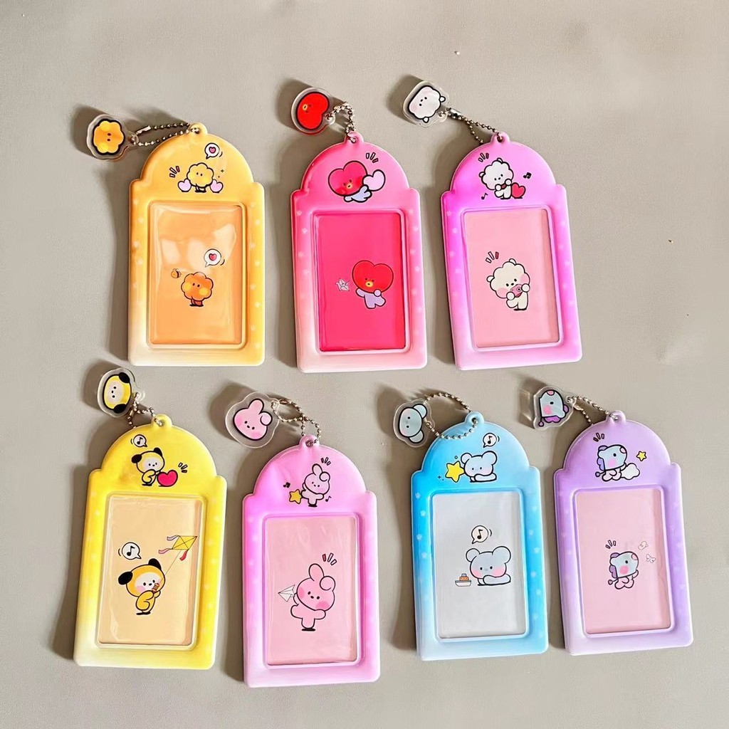 BT21 Cute Card Holder Cartoon BTS Photocard Holder KPOP Polaroid Photo Protective TATA CHIMMY ...