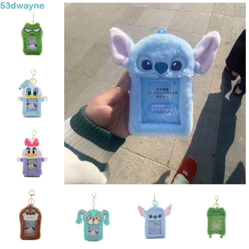 DWAYNE Cartoon Photocard Holder, Panda Stitch Plush Photocard Holder ...