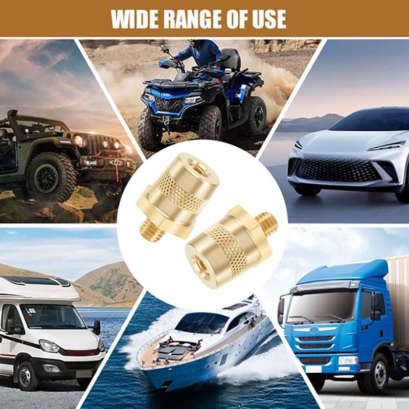 1Pair M8 Battery Pole Adapter Brass Terminal Bolt Connectors Connection ...