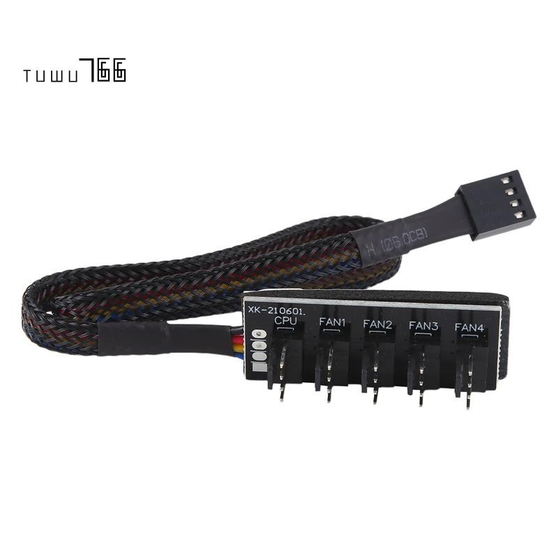 Host Case PC Cooler Fan Power Cable 1 Female to 5 Male 4Pin Socket Fan ...