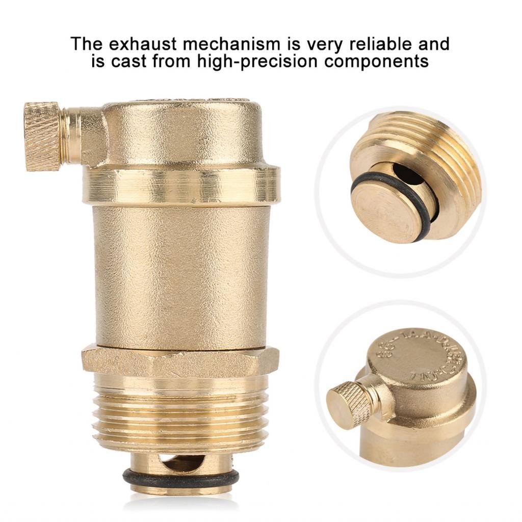 Brass Automatic Air Vent Valve High Temperature proofness Sealing G1 for Solar Water Heater ...