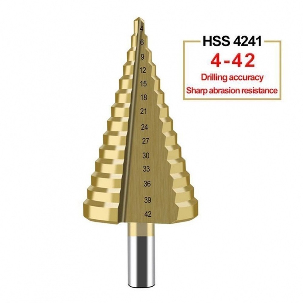 4-42mm Step HSS Steel-Titanium Cone Drill Bit Hole Metal Cutter ...