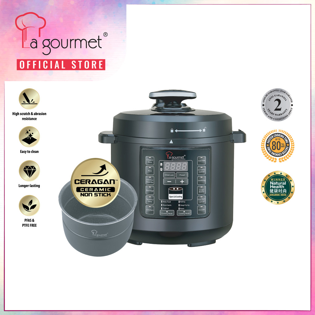 La gourmet Healthy Pressure Cooker 6L Ceramic Pot | Shopee Malaysia