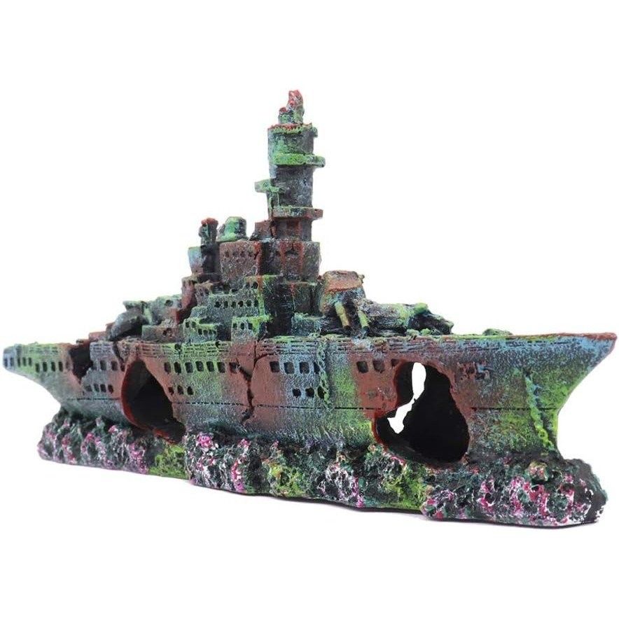 Little Aquarium Shipwreck Sunken Pirate Ship Mini Boat Fish Tank ...