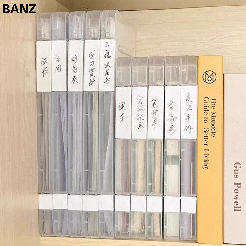 A4 document storage box, transparent double-snap-on plastic file box ...