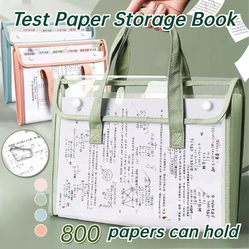 A4 Folder PVC Portable Bag Test Paper Storage Book Student Large ...