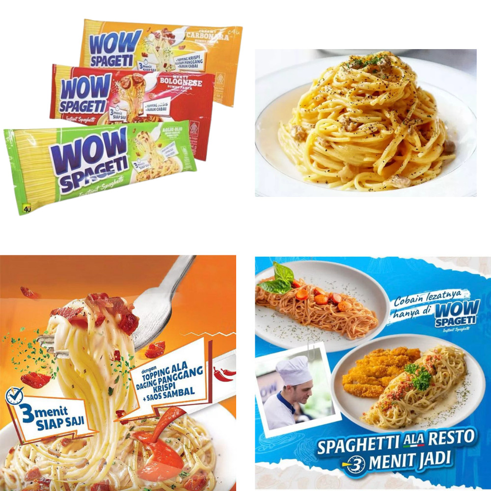 WOW SPAGHETTI VIRAL 88GR CARBONARA BOLOGNESE AGLIO OLIO INSTANT PASTA ...