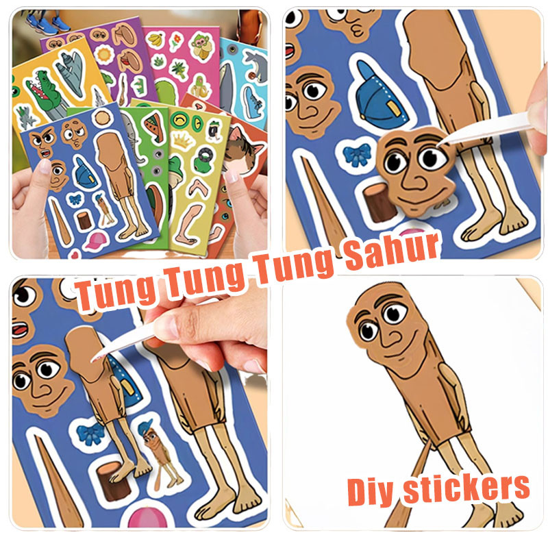 Tung Tung Tung Sahur Decor Sticker for Kids Diy Gifts 8pcs Tralalero ...