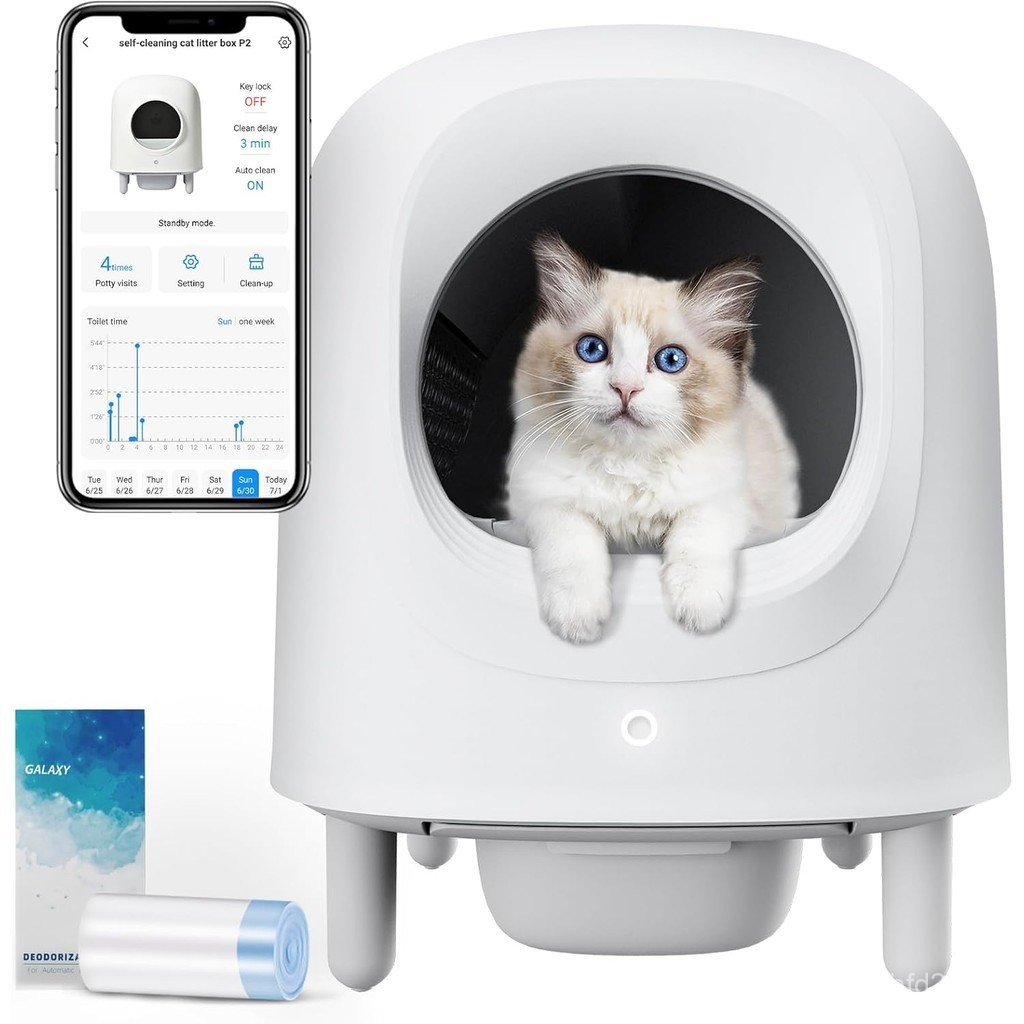Self Cleaning Litter Box, Automatic Cat Box Self Cleaning, Anti Pinch ...