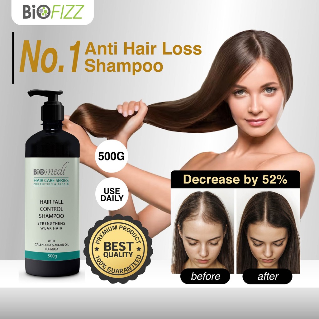 BIOMEDI Hair Fall Control Shampoo 500g Silky Smooth Daily Moisture Anti ...