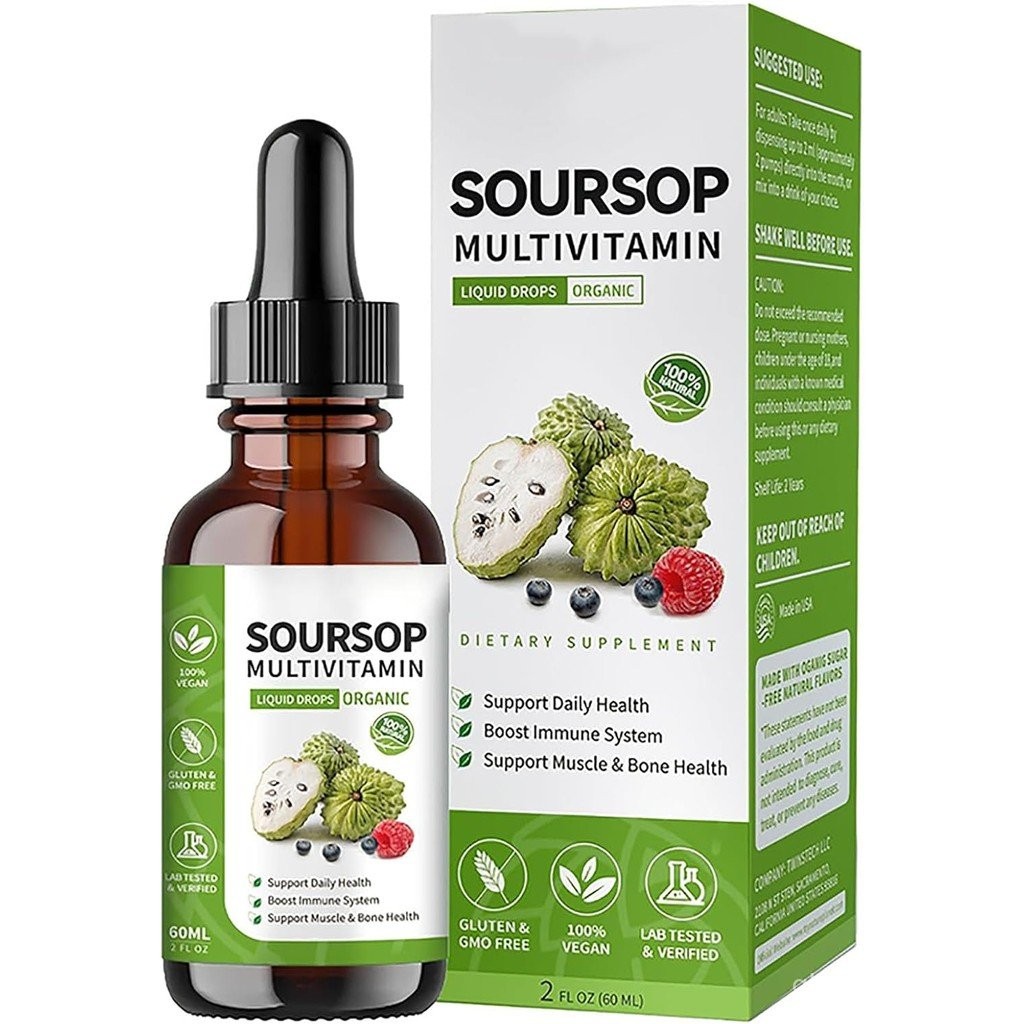 Soursop Bitters Liquid 2 Fl Oz, Soursop Graviola Leaf Extract Liquid ...