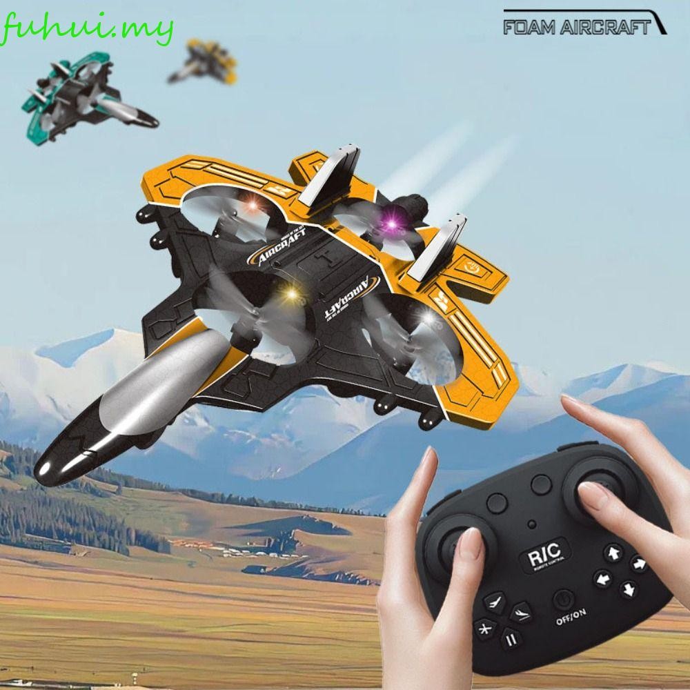 FUHUI Remote Control Foam Fighter, Gravity Sensing EPP Foam Glider Flying Helicopter Toy, Mini ...