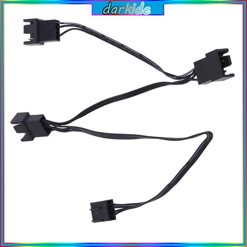 Dark Computer Case Fan Power Adapter Cable 4 Pin To 3 Way PWM Splitter ...