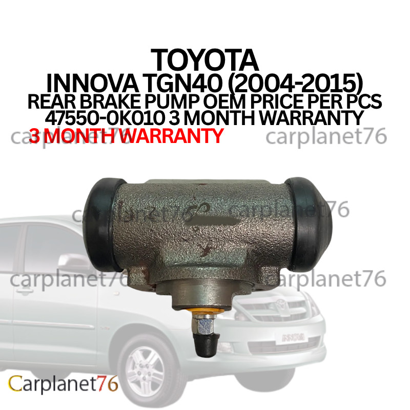 TOYOTA INNOVA TGN40 (2004-2015) REAR BRAKE PUMP OEM PRICE PER PCS 47550 ...
