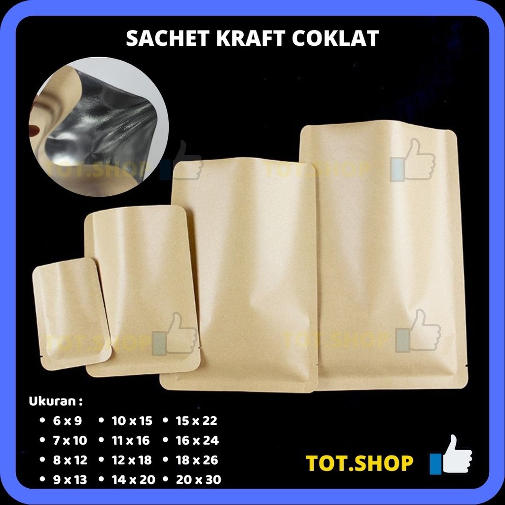 [1-PCS] CHOCOLATE KRAFT SACHET without ziplock brown color paper ...