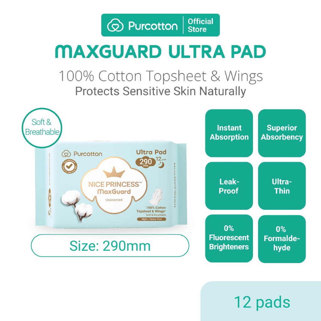 Purcotton Nice Princess MaxGuard Ultra Pad 290mm (12Pads) | Shopee Malaysia