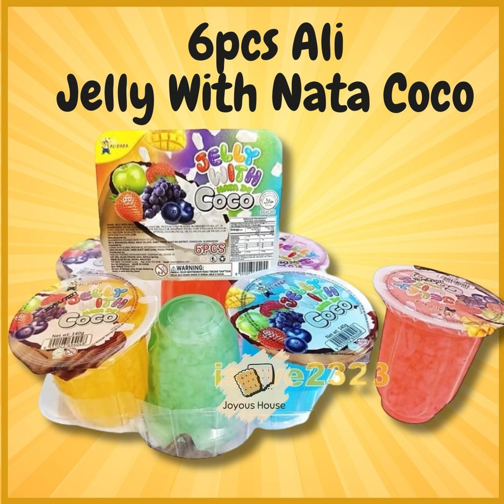ALI Jelly with Nata De Coco - 6 Cups [140g Each] (Mix Rasa Buah) HALAL (JOY) | Shopee Malaysia