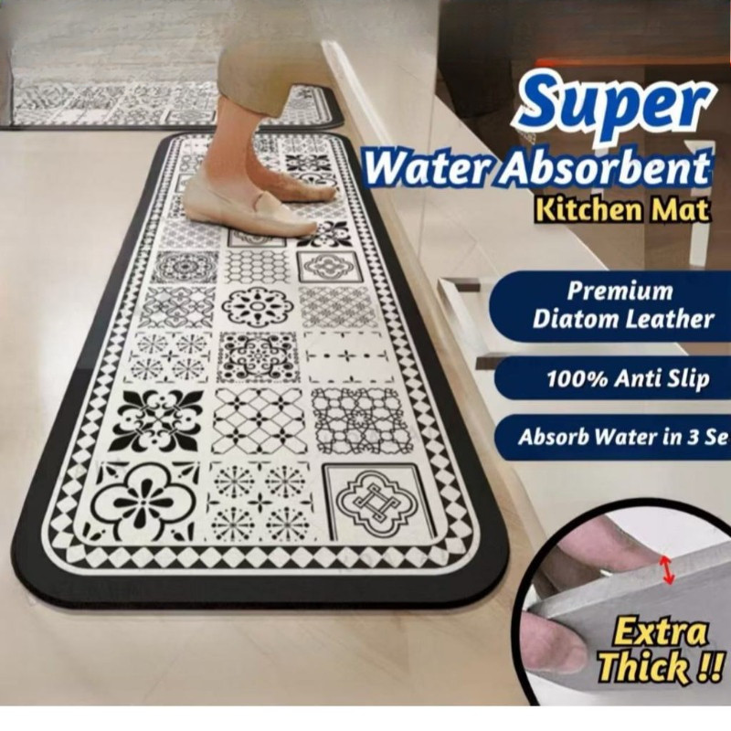 Long Absorbent Bath Mat Alas Kaki Karpet Antislip Floor Mat Fast Dry ...