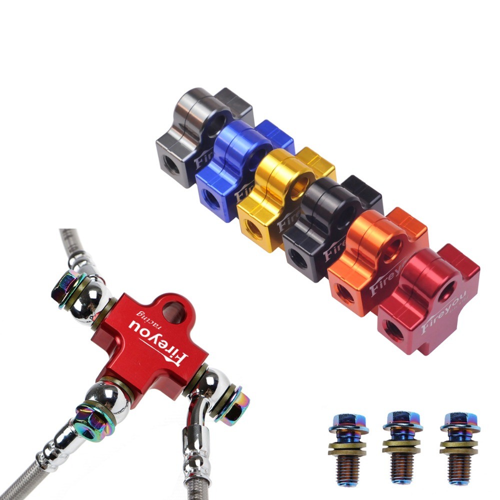 AVT Brake Hose Connector Adapter 3 Way Motorcycle Hydraulic Pipe ...
