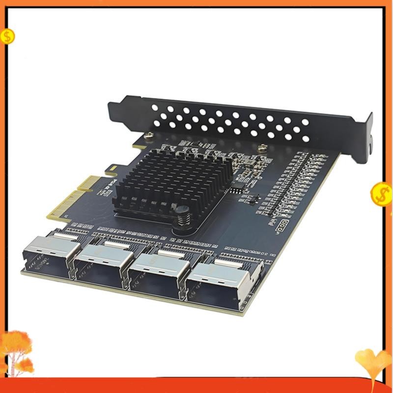 SATA PCIe Adapter 4 Ports SFF-8087 to 16-Port SATA3.0 Expansion Card ...